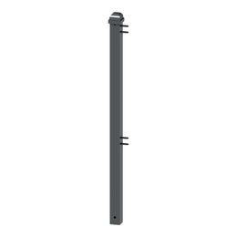 Schake Stadtzaun, Endpfosten + Zierkopf, Vierkantrohr 70x70mm + Stahlkappe, beschichtet, H&ouml;he 1000mm &uuml;ber Flur, zum einbetonieren, 2 Verbindungslasche (418_7812B)