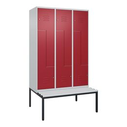 C+P Z-Spind Classic PLUS, Bank, 6 F&auml;cher, 2120x1200x815mm, 7035/3003 Verschluss Zylinderschloss Sitzbanktyp untergebaut Material Sitzfl&auml;che Kunststoff (0800537-326|S10046)