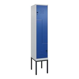 C+P Z-Spind Classic PLUS, Gestell, 2 F&auml;cher, 2120x400x500mm, 7035/5010 Verschluss Sicherheits-Drehriegel ; C + P M&ouml;belsysteme (0800337-122|S10003)