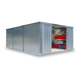 FLADAFI&reg; Materialcontainer- Kombination MC 1460 Verzinkt, zerlegt mit Holzfu&szlig;boden ; S&Auml;BU (14600101)