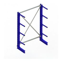 META Kragarmregal Grundregal IPE120 einseitig 2000 x 1000 x 500 mm Enzianblau + 4 Kragarmen je Ständer (74945)