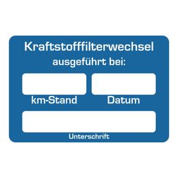 EICHNER Kundendienstaufkleber Text: Kraftstofffilter-Wechsel ausgeführt bei (9220-00068)