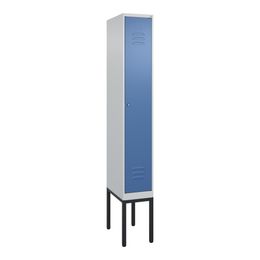 C+P Spind Classic PLUS, Gestell, 1 Abteil, 2120x300x500mm, 7035/5023 Verschluss Zylinderschloss 3 Garderobenhaken ; C + P M&ouml;belsysteme (0800307-10|S10020)