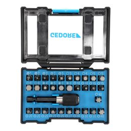 Gedore Bit-Box Industrie, 32-teilig, Bit-Set mit Bit-Halter und Schraubendrehereinsätzen, 1/4", 6,3 mm, Profi, 666-032-A (2993228)