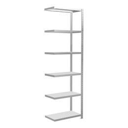 Schulte Anbauregal Steckregal MULTIplus250 2500 x 750 x 400 mm 6 Fachb&ouml;den Kreuzstrebe RAL 7035 lichtgrau ; SCHULTE LAGERTECHNIK (32846-75)