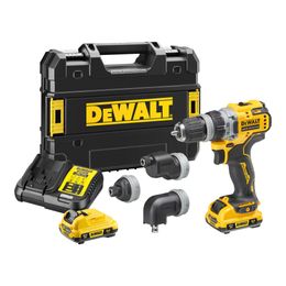 Dewalt DCD703L2T-QW Akku-Bohrschrauber 12V 3 Ah bürstenloser EC-Motor 2-Gang-Vollmetallgetriebe 4 werkzeuglos wechselbare Werkzeug-Aufnahmen)