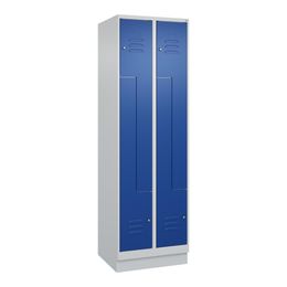 C+P Z-Spind, Classic PLUS, F&uuml;&szlig;e, 4 F&auml;cher, 1950x600x500mm, 7035/5010 Verschluss Zylinderschloss ; C + P M&ouml;belsysteme (080013-204|S10018)