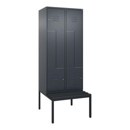 C+P Z-Spind Classic PLUS, Bank, 4 F&auml;cher, 2120x800x815mm, 7016/7016 Verschluss Zylinderschloss Sitzbanktyp untergebaut Material Sitzfl&auml;che Kunststoff (0800537-224|S10057)