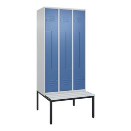 C+P Z-Spind Classic PLUS, Bank, 6 F&auml;cher, 2120x900x815mm, 7035/5023 Verschluss Zylinderschloss Sitzbanktyp untergebaut Material Sitzfl&auml;che Kunststoff (0800537-306|S10050)