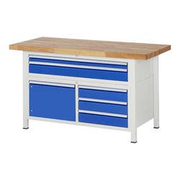 Rau 8922 Werkbank aus Stahlblech/Holz, B 1500 x T 700 x H 840mm, 03-8922A2-157B4S.11)