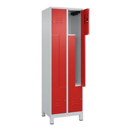 C+P Z-Spind, Classic PLUS, F&uuml;&szlig;e, 4 F&auml;cher, 1950x600x500mm, 7035/3020 Verschluss Zylinderschloss ; C + P M&ouml;belsysteme (080013-204|S10017)