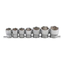 BGS-technic BGS Steckschl&uuml;ssel-Einsatz-Satz, Sechskant Antrieb Innenvierkant 12,5 mm (1/2 Zoll) SW 20 - 32 mm 7 teilig ; BGS technic (9108)