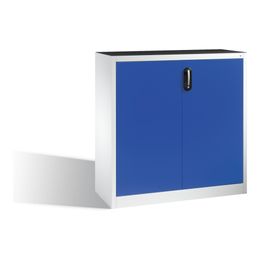 C+P Werkzeug-Beistellschrank mit Dreht&uuml;ren, innen 2 B&ouml;den, H1200xB1200xT500mm Front Enzianblau Korpus Lichtgrau ; C + P M&ouml;belsysteme (8531-000|S10148)