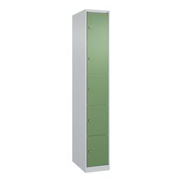 C+P Schlie&szlig;fachschrank Classic PLUS, 1 Abteil, 1850x300x500mm, 7035/6011 Innenh&ouml;he Gefach oben (oberes 365 mm Front RAL 6011 Resedagr&uuml;n ; C + P M&ouml;bels (080000-105|S10006)