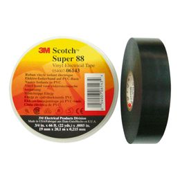 3M Deutschland PVC Elektro-Isolierband 19mm x6m sw ScotchSuper88 19x6 (7000057833)
