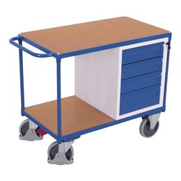 VARIOfit Werkstattwagen mit 2 Ladeflächen und 4 Schubladen Traglast 500 kg ; Cordes (sw-600.602)