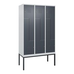 C+P Z-Spind Classic PLUS, Gestell, 6 F&auml;cher, 2120x1200x500mm, 7035/7016 Verschluss Zylinderschloss ; C + P M&ouml;belsysteme (0800337-326|S10023)