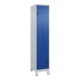 C+P Z-Spind, Classic PLUS, F&uuml;&szlig;e, 2 F&auml;cher, 1950x400x500mm, 7035/5010 Verschluss Sicherheits-Drehriegel ; C + P M&ouml;belsysteme (080013-122|S10003)