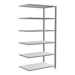 Schulte Anbauregal B&uuml;ro-Steckregal MULTplus150 2000 x 1000 x 600 mm 6 Fachb&ouml;den L&auml;ngenriegel verzinkt mit Mittelanschlag ; SCHULTE LAGERTECHNIK (17746)