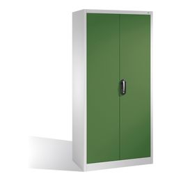 C+P Werkzeugschrank mit Drehtüren, innen 4 Böden, H1950xB930xT400mm Front Resedagrün Korpus Lichtgrau ; C + P Möbelsysteme (8920-00|S10891)