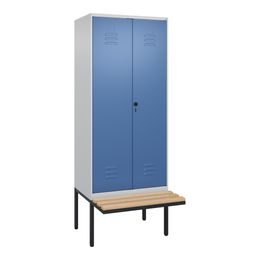 C+P PSA Doppel-Spind Classic PLUS, Bank, 2 Abteile, 2120x800x815mm, 7035/5023 Verschluss Sicherheits-Drehriegel Sitzbanktyp auskragend Material Sitzfl (0800427-22P|S10005)