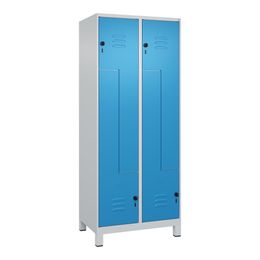 C+P Z-Spind, Classic PLUS, F&uuml;&szlig;e, 4 F&auml;cher, 1950x800x500mm, 7035/5012 Verschluss Sicherheits-Drehriegel ; C + P M&ouml;belsysteme (080013-224|S10004)