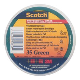 3M Deutschland PVC Elektro-Isolierband 19 mm x 20 m, gr&uuml;n Scotch 35 19x20 gn (7100238734)