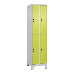 C+P Doppelstock-Spind Classic PLUS, F&uuml;&szlig;e, 2 Abteile, 1950x500x500mm, 7035/0024 ; C + P M&ouml;belsysteme (080310-29|S10010)