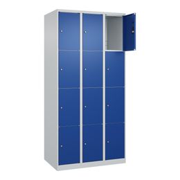 C+P Schlie&szlig;fachschrank Classic PLUS, 3 Abteile, 1850x900x500mm, 7035/5010 Innenh&ouml;he Gefach oben (oberes 453 mm Front RAL 5010 Enzianblau ; C + P M&ouml;bel (080000-304|S10003)