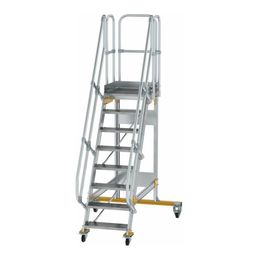 MUNK Aluminium-Plattformtreppe fahrbar 60° 8 Stufen (600708)