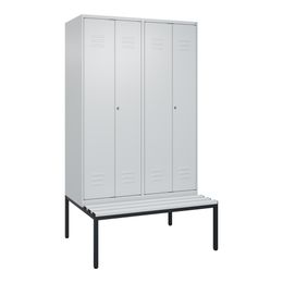 C+P PSA Doppel-Spind Classic PLUS, Bank, 4 Abteile, 2120x1200x815mm, 7035/7035 Verschluss Zylinderschloss Sitzbanktyp untergebaut Material Sitzfl&auml;che (0800527-40P|S10024)