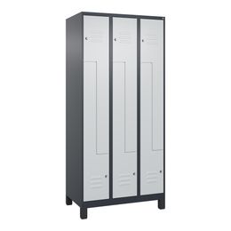C+P Z-Spind, Classic PLUS, F&uuml;&szlig;e, 6 F&auml;cher, 1950x900x500mm, 7016/7035 Verschluss Zylinderschloss ; C + P M&ouml;belsysteme (080013-306|S10028)
