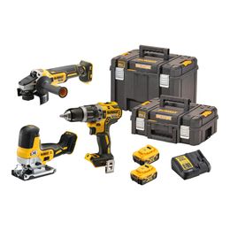 Dewalt DCK329P2T-QW Akku-Schlagbohrschrauber-Set 18V /5 Ah (BL) DCD796 / DCG405 / DCS335 / DCB184 in TSTAK Boxen II + VI + VII + VIII inkl .2x G-Akku (18 Volt /5 Ah) + Schnellladeger&auml;t)
