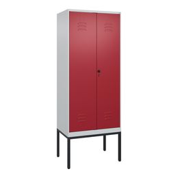 C+P PSA Doppel-Spind Classic PLUS, Gestell, 2 Abteile, 2120x800x500mm, 7035/3003 Verschluss Sicherheits-Drehriegel ; C + P M&ouml;belsysteme (0800327-22P|S10001)