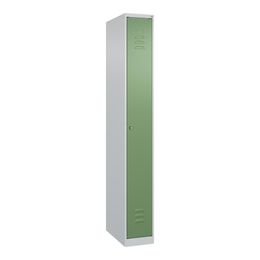 C+P Spind Classic PLUS, 1 Abteil, 1850x250x500mm, 7035/6011 Verschluss Zylinderschloss ; C + P M&ouml;belsysteme (080000-19|S10021)