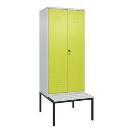 C+P PSA Doppel-Spind Classic PLUS, Bank, 2 Abteile, 2120x800x815mm, 7035/0024 Verschluss Sicherheits-Drehriegel Sitzbanktyp untergebaut Material Sitzf (0800527-22P|S10040)