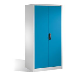 C+P Schwerlast-Werkzeugschrank XXL mit Dreht&uuml;ren, innen 4 B&ouml;den, H1950xB930xT800mm Front Lichtblau Korpus Lichtgrau ; C + P M&ouml;belsysteme (8924-052|S10089)