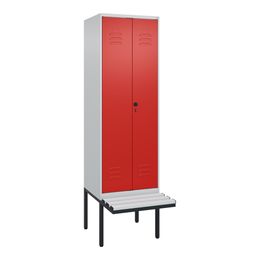 C+P PSA Doppel-Spind Classic PLUS, Bank, 2 Abteile, 2120x600x815mm, 7035/3020 Verschluss Sicherheits-Drehriegel Sitzbanktyp auskragend Material Sitzfl (0800427-20P|S10032)