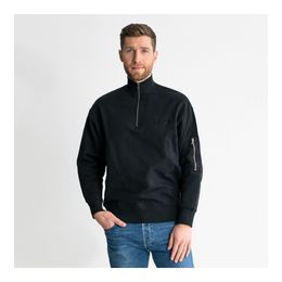 STIER Oversized Zip Sweater Functional Pocket organic cotton L Black ; STIER Workwear (906684)