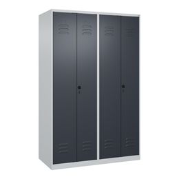 C+P PSA Doppel-Spind Classic PLUS, 4 Abteile, 1850x1200x500mm, 7035/7016 Verschluss Sicherheits-Drehriegel ; C + P Möbelsysteme (080002-40P|S10015)