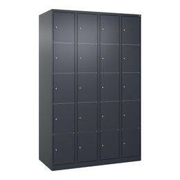 C+P Schlie&szlig;fachschrank Classic PLUS, 4 Abteile, 1850x1200x500mm, 7016/7016 Innenh&ouml;he Gefach oben (oberes 365 mm Front RAL 7016 Anthrazitgrau ; C + P M (080000-405|S10010)