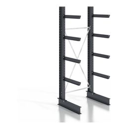 STIER Kragarmregal schraubbar einseitig 1 Feld mit 4 Ebenen 1280x3530x400mm (906836)
