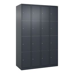 C+P Schlie&szlig;fachschrank Classic PLUS, 4 Abteile, 1850x1200x500mm, 7016/7016 Innenh&ouml;he Gefach oben (oberes 453 mm Front RAL 7016 Anthrazitgrau ; C + P M (080000-404|S10010)