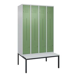 C+P Z-Spind Classic PLUS, Bank, 8 F&auml;cher, 2120x1200x815mm, 7035/6011 Verschluss Zylinderschloss Sitzbanktyp untergebaut Material Sitzfl&auml;che Kunststoff (0800537-408|S10051)