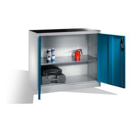 C+P Werkzeug-Beistellschrank mit Dreht&uuml;ren, innen 1 Boden, H1000xB1200xT400mm Front Lichtblau Korpus Lichtgrau ; C + P M&ouml;belsysteme (8830-000|S10224)