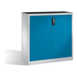 C+P Werkzeug-Beistellschrank mit Dreht&uuml;ren, innen 2 B&ouml;den, H1200xB1200xT500mm Front Lichtblau Korpus Lichtgrau ; C + P M&ouml;belsysteme (8531-000|S10151)