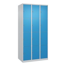 C+P Schlie&szlig;fachschrank Classic PLUS, 3 Abteile, 1850x900x500mm, 7035/5012 Innenh&ouml;he Gefach oben (oberes 453 mm Front RAL 5012 Lichtblau ; C + P M&ouml;bels (080000-304|S10004)