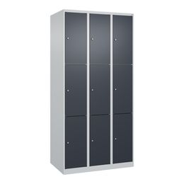 C+P Schlie&szlig;fachschrank Classic PLUS, 3 Abteile, 1850x900x500mm, 7035/7016 Innenh&ouml;he Gefach oben (oberes 599 mm Front RAL 7016 Anthrazitgrau ; C + P M&ouml; (080000-303|S10007)