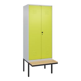 C+P PSA Doppel-Spind Classic PLUS, Bank, 2 Abteile, 2120x800x815mm, 7035/0024 Verschluss Sicherheits-Drehriegel Sitzbanktyp auskragend Material Sitzfl (0800427-22P|S10010)