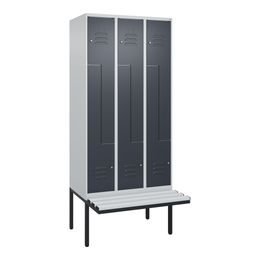 C+P Z-Spind Classic PLUS, Bank, 6 F&auml;cher, 2120x900x815mm, 7035/7016 Verschluss Zylinderschloss Sitzbanktyp auskragend Material Sitzfl&auml;che Kunststoff ; (0800437-306|S10053)